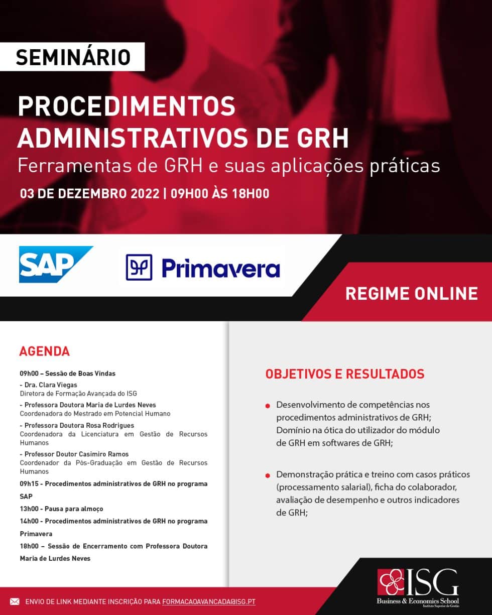 Seminário: “Procedimentos Administrativos de GRH – Ferramentas de GRH e ...
